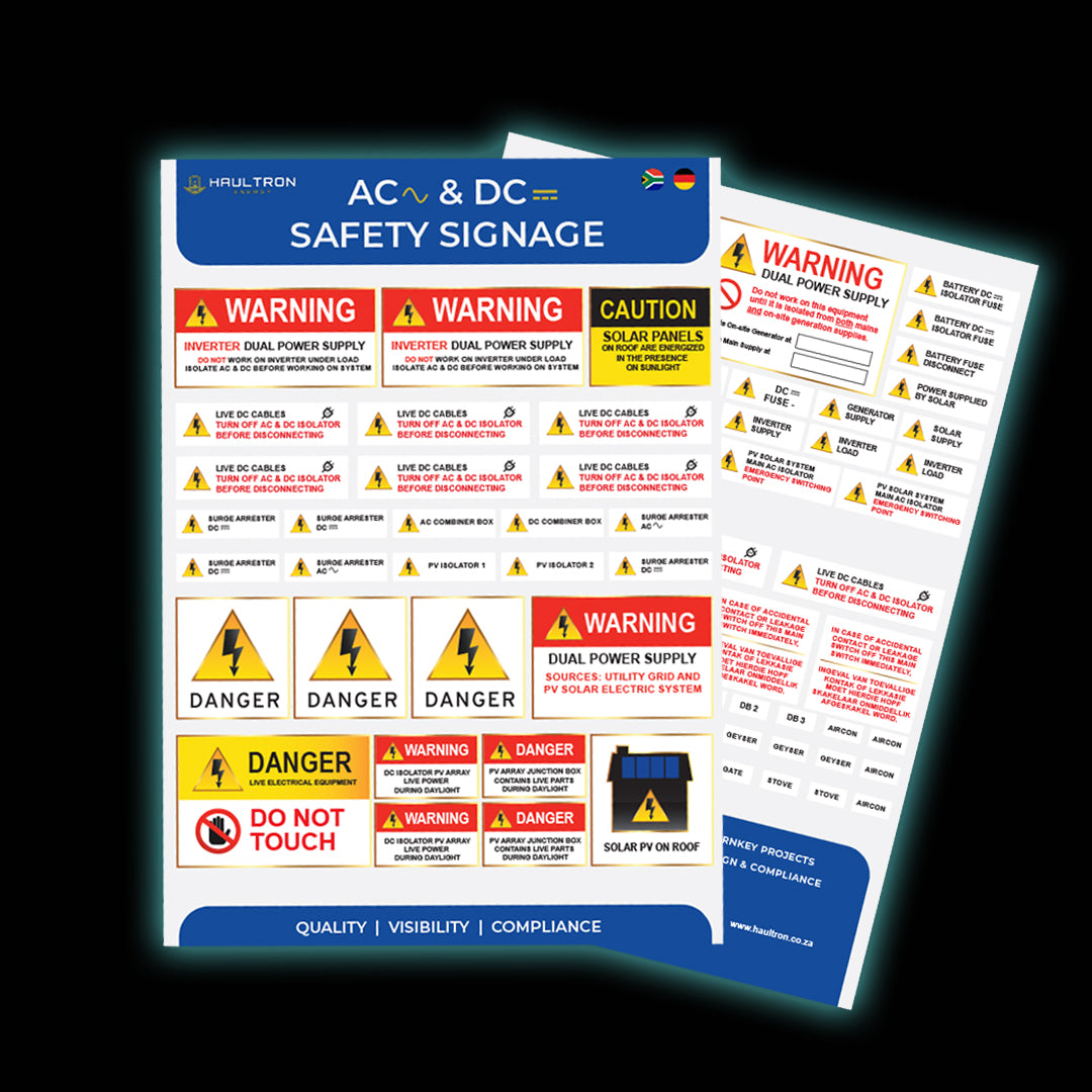 AC & DC Electrical Safety Labels for Backup and Solar Energy Systems ...